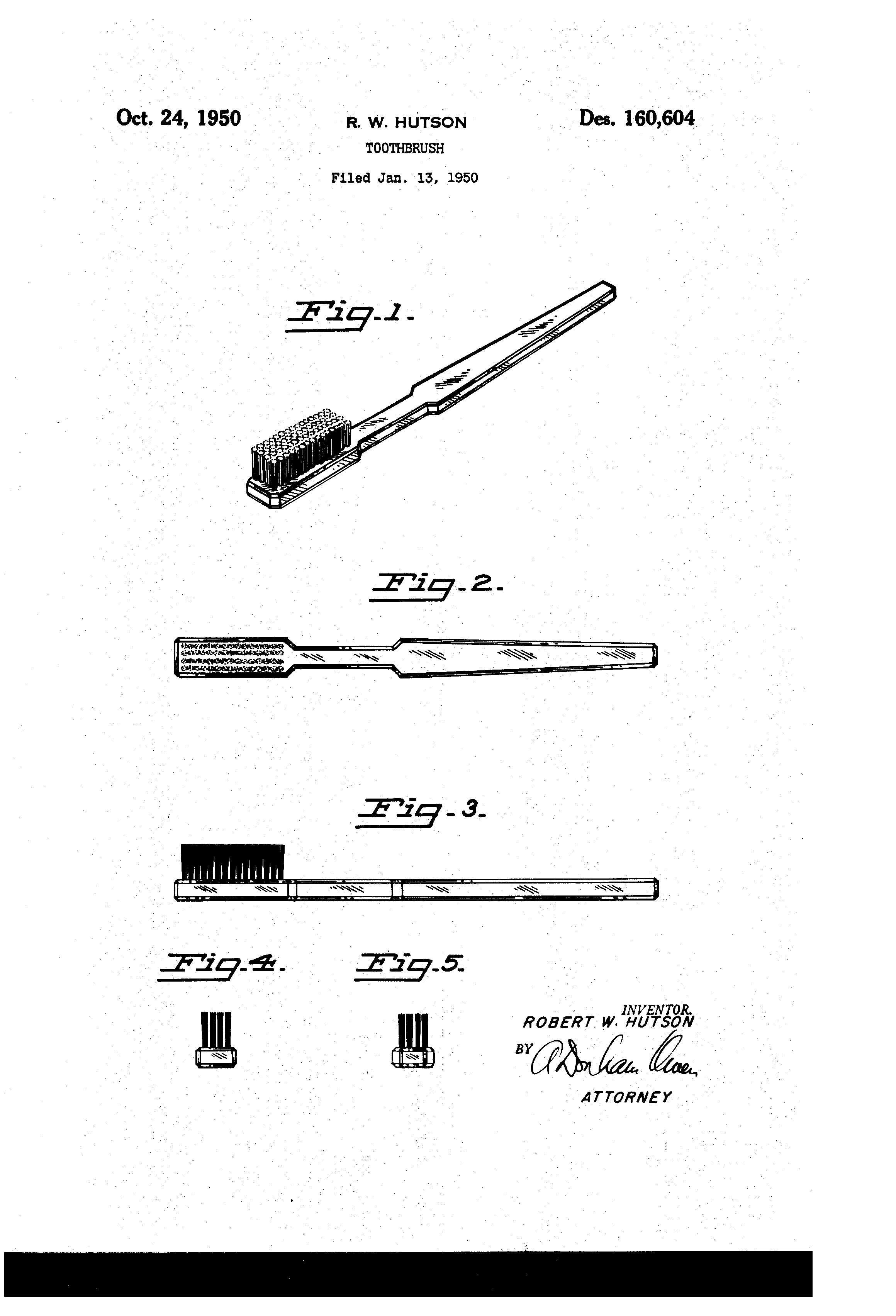 Patent USD160604 - Hutson toothbrush - Google Patents
