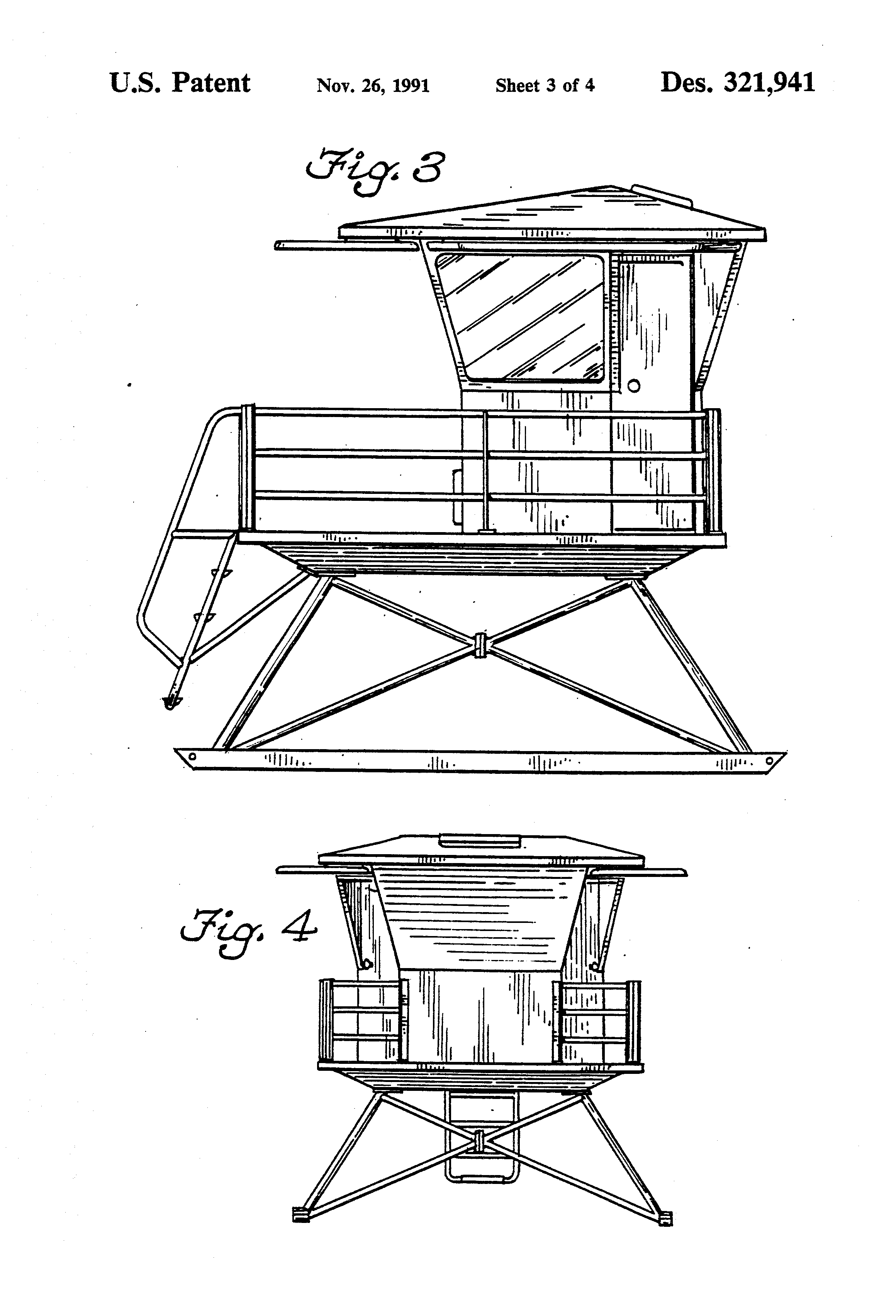 Patent USD321941 - Lifeguard tower - Google Patents
