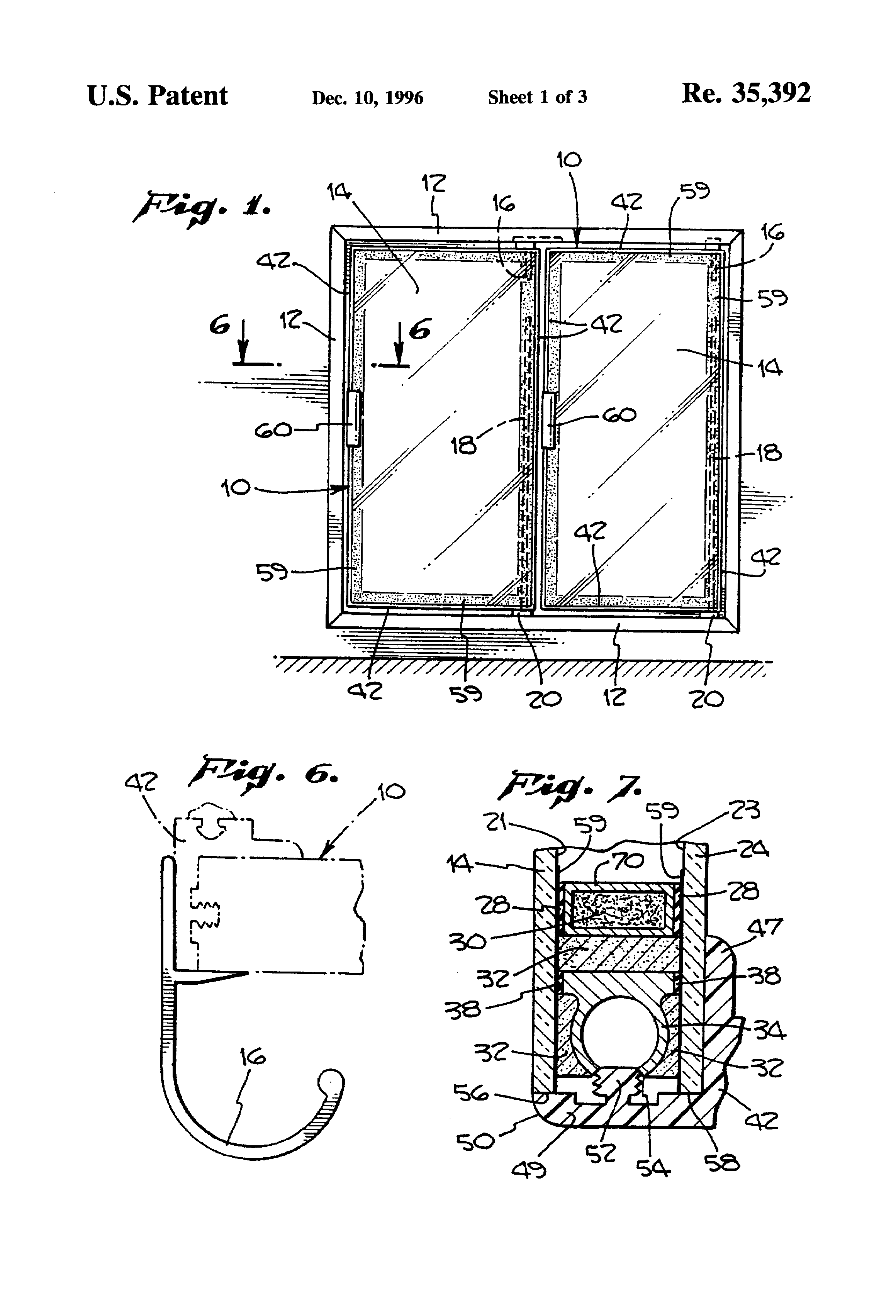 Patent USRE35392 - Glass refrigerator door structure - Google Patents